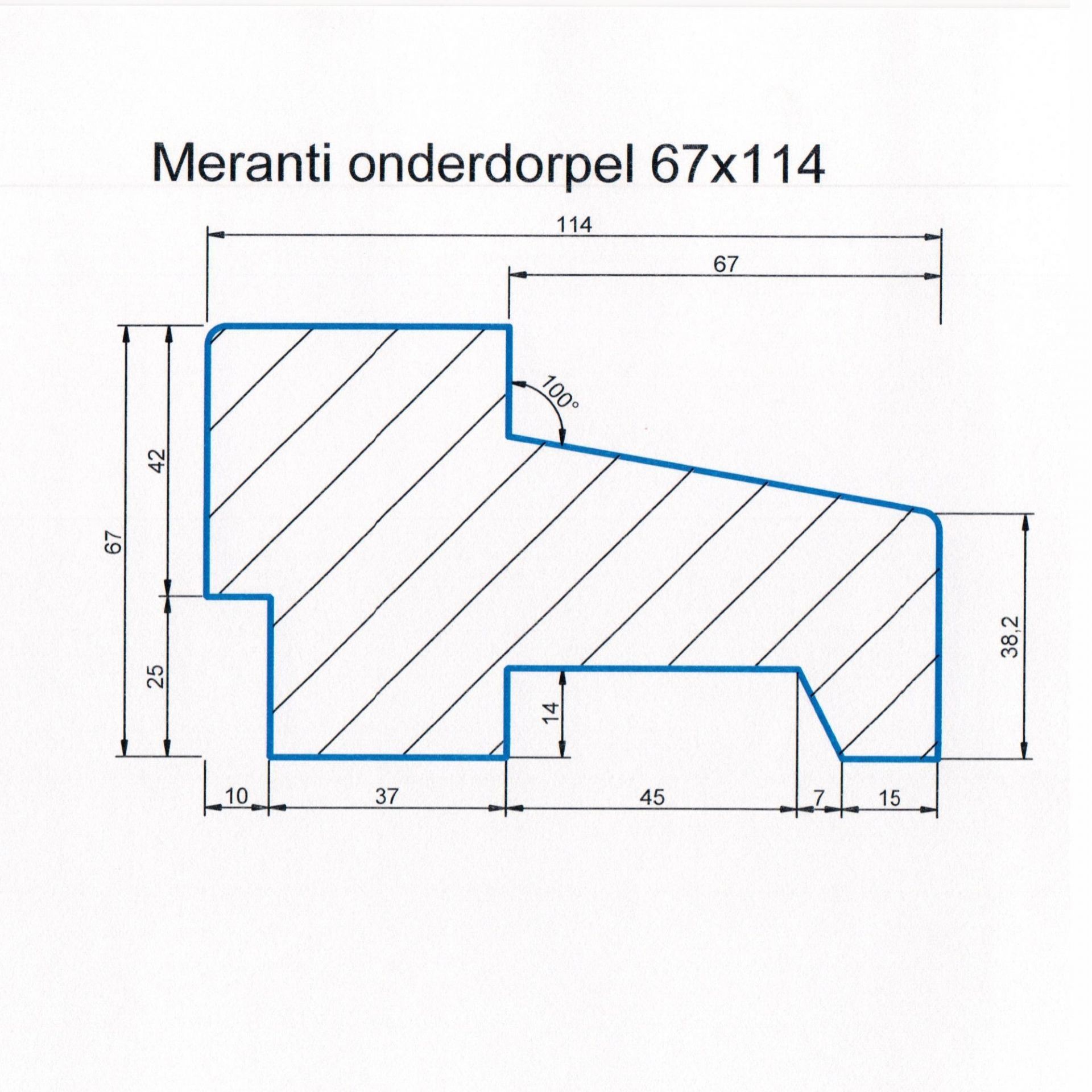 M1 Meranti 67x114 Kozijnhout Onderdorpel | 1000 | KOZHOUT MER 67X114 ...